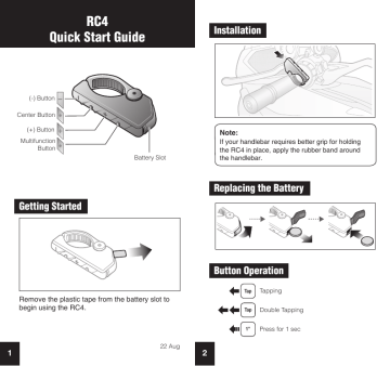 Sena RC4 Quick Start Guide | Manualzz