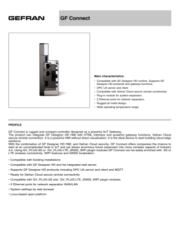 Gefran GF Connect Remote Assistance DataSheet | Manualzz