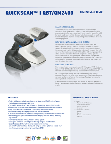 Datalogic QuickScan 2400 Series Data Sheet | Manualzz