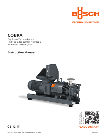 Busch COBRA NC 0100–0300 B Vacuum pump Instruction Manual | Manualzz