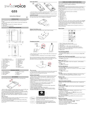 Swissvoice G55 User Manual | Manualzz