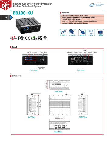 Dfi EB100-KU Datasheet | Manualzz
