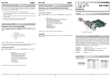 Exsys EX-11194 4-Port USB 3.2 Gen 1 PCIe card Owner's Manual | Manualzz