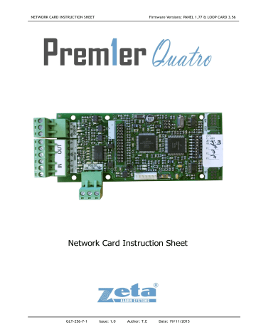 Zeta QT-NC Premier Quatro Network Card Instruction | Manualzz