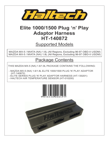 Haltech HT-140872 Harness Kit Quick Start Guide | Manualzz