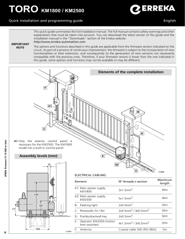 Erreka TORO Sliding Gate Instruction manual | Manualzz