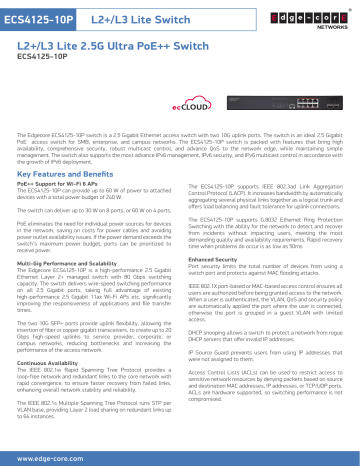 Edge-Core ECS4125-10P L2 Switch Datasheet | Manualzz