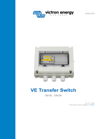 Victron Energy VE Transfer Switch Owner Manual | Manualzz