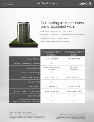 Lennox XC21 Air Conditioner Owner manual | Manualzz