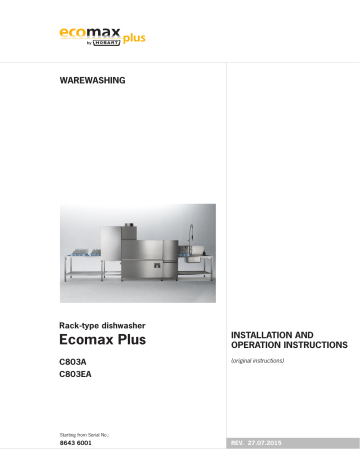 Hobart Ecomax Plus C805A Owner Manual | Manualzz