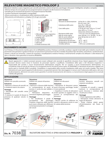 Fadini Detector Manuale utente | Manualzz