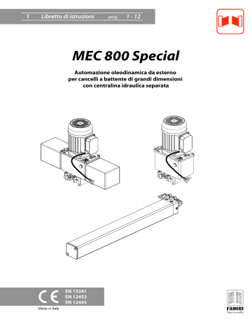 Fadini mec800special Manuale utente | Manualzz