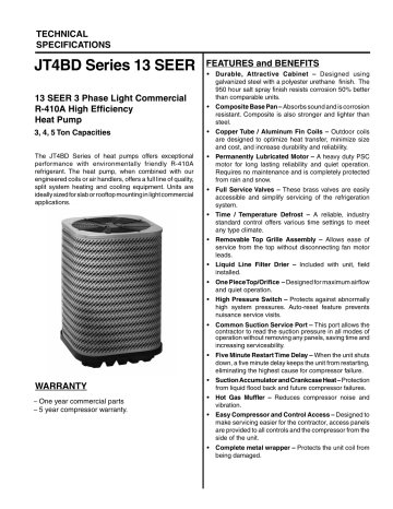 MARS Comm. Pkgd Units JT4BD 3PHASE Technical Manual | Manualzz