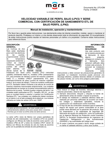 Mars LPV2 LPN2 Manual de usuario | Manualzz