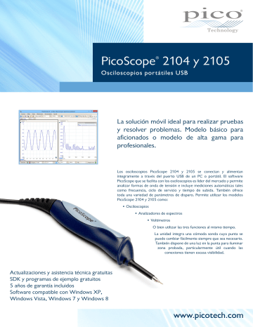 PICO PicoScope 2104 Ficha de datos | Manualzz