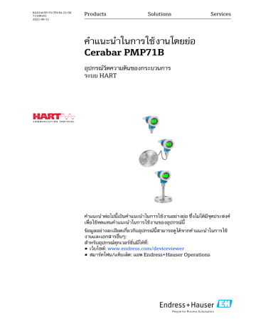 Endres+Hauser Cerabar PMP71B คู่มือการใช้ | Manualzz