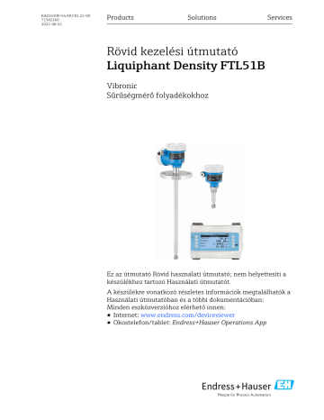 Endres+Hauser Liquiphant Density FTL51B Short Instruction | Manualzz