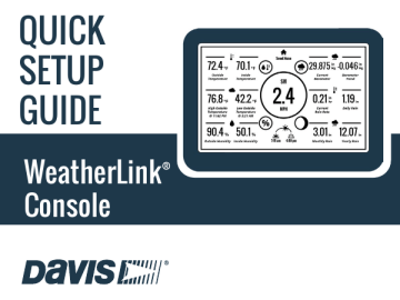 Davis Instruments 6313 WeatherLink Console Quick Setup Guide Owner's ...
