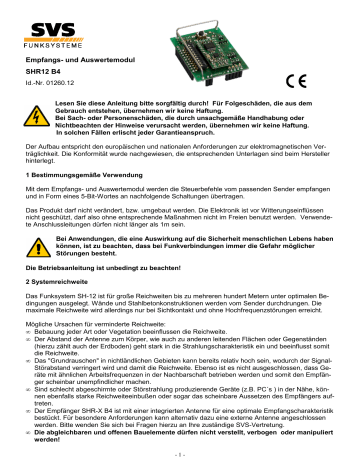 SVS SHR-12 B4 Owner's Manual | Manualzz