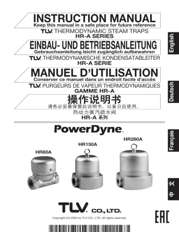 TLV HR80A PowerDyne® Manual | Manualzz