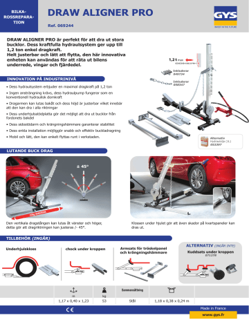 GYS DRAW ALIGNER PRO Datablad | Manualzz