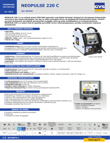 GYS NEOPULSE 220 C Blad | Manualzz