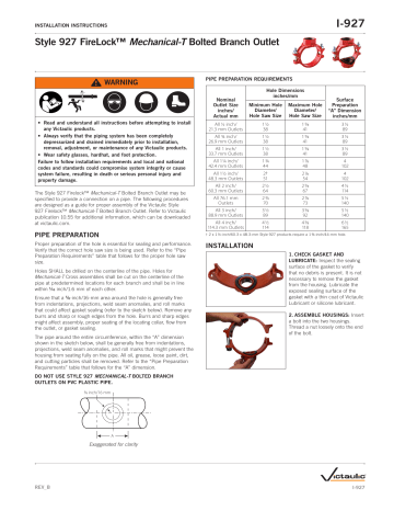 Victaulic Style 927 FireLock™ Mechanical-T Bolted Branch Outlet ...