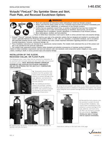 Victaulic FireLock Dry Sprinkler Sleeve and Skirt Installation ...