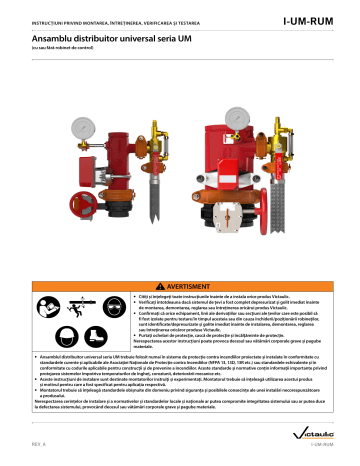 Victaulic Series UM Universal Manifold Manual de utilizare | Manualzz
