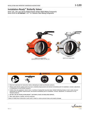 Victaulic Installation-Ready™ Butterfly Valves Installation and Operator Manual | Manualzz