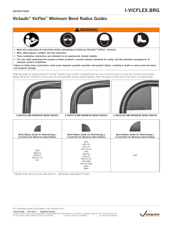Victaulic VicFlex™ Minimum Bend Radius s Guide | Manualzz