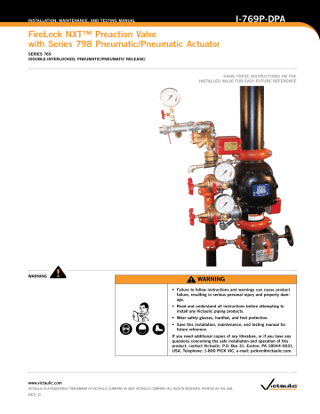 Victaulic FireLock NXT™ Preaction Valve Installation Manual | Manualzz