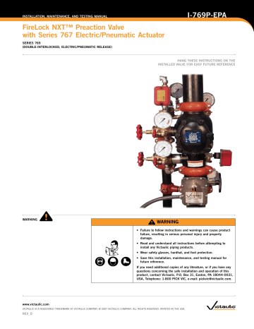 Victaulic FireLock NXT™ Preaction Valve Installation Manual | Manualzz