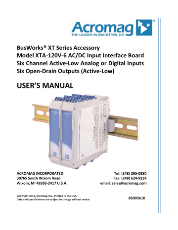 Acromag XTA-120V-6 User Manual | Manualzz