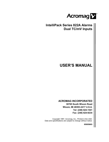 Acromag 822A User Manual | Manualzz