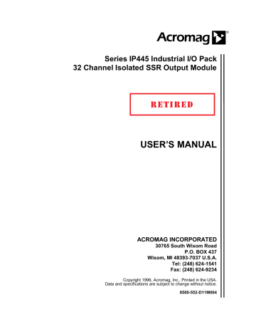 Acromag IP445 User Manual | Manualzz
