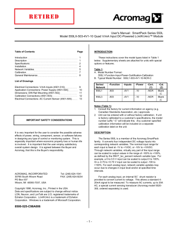 Acromag 550LX-503-4V1-10 User Manual | Manualzz