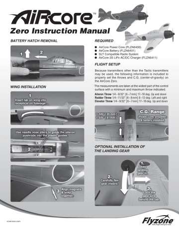 Flyzone FLZA3908-3909 AirCore Zero Airframe Product Manual | Manualzz