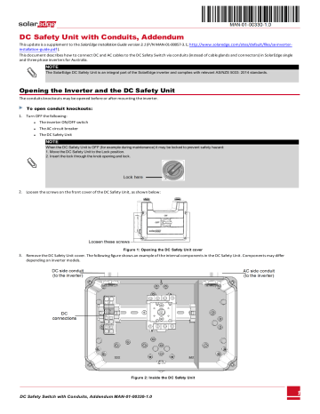 SolarEdge SolarEdge DC Safety Unit Installation Guide | Manualzz