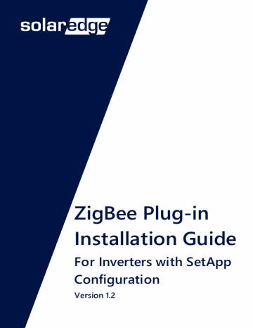 SolarEdge ZigBee Plug-in Installation Guide | Manualzz