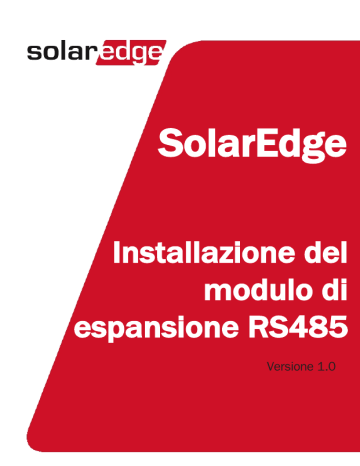 SolarEdge se rs485 expansion kit Guida d'installazione | Manualzz