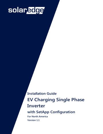 SolarEdge EV Charging Single Phase Inverter Installation Guide | Manualzz