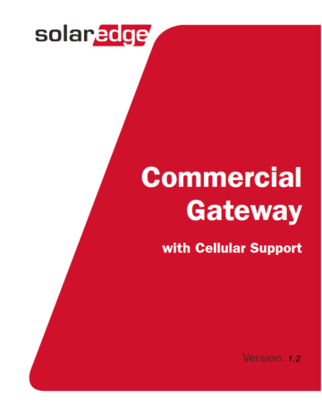SolarEdge Commercial Gateway Installation Guide | Manualzz