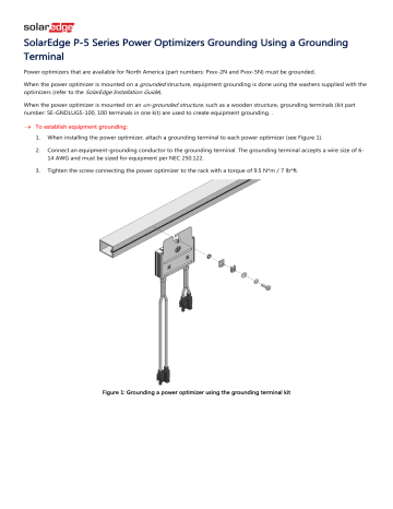 SolarEdge Power Optimizer Grounding using a Grounding Terminal ...
