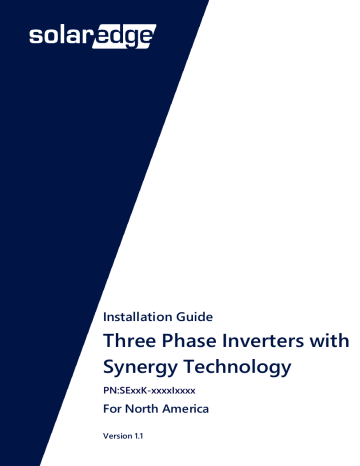 SolarEdge Three Phase Inverter Installation Guide | Manualzz