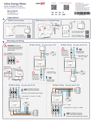 SolarEdge Inline Energy Meter Installation Guide | Manualzz