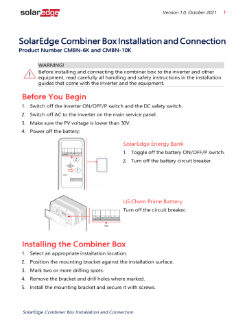 SolarEdge Combiner Box Installation Guide | Manualzz
