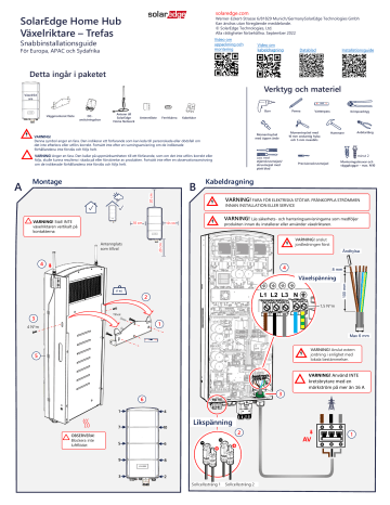SolarEdge SolarEdge Home Hub Växelriktare – Trefas Installationsguide ...
