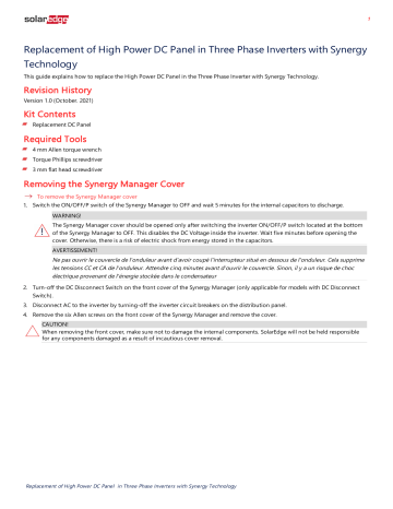 SolarEdge High Power DC Panel in Three Phase Inverters Guide | Manualzz