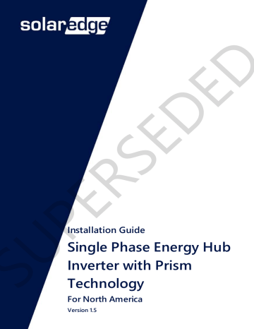 SolarEdge Single Phase Energy Hub Inverter Installation Guide | Manualzz